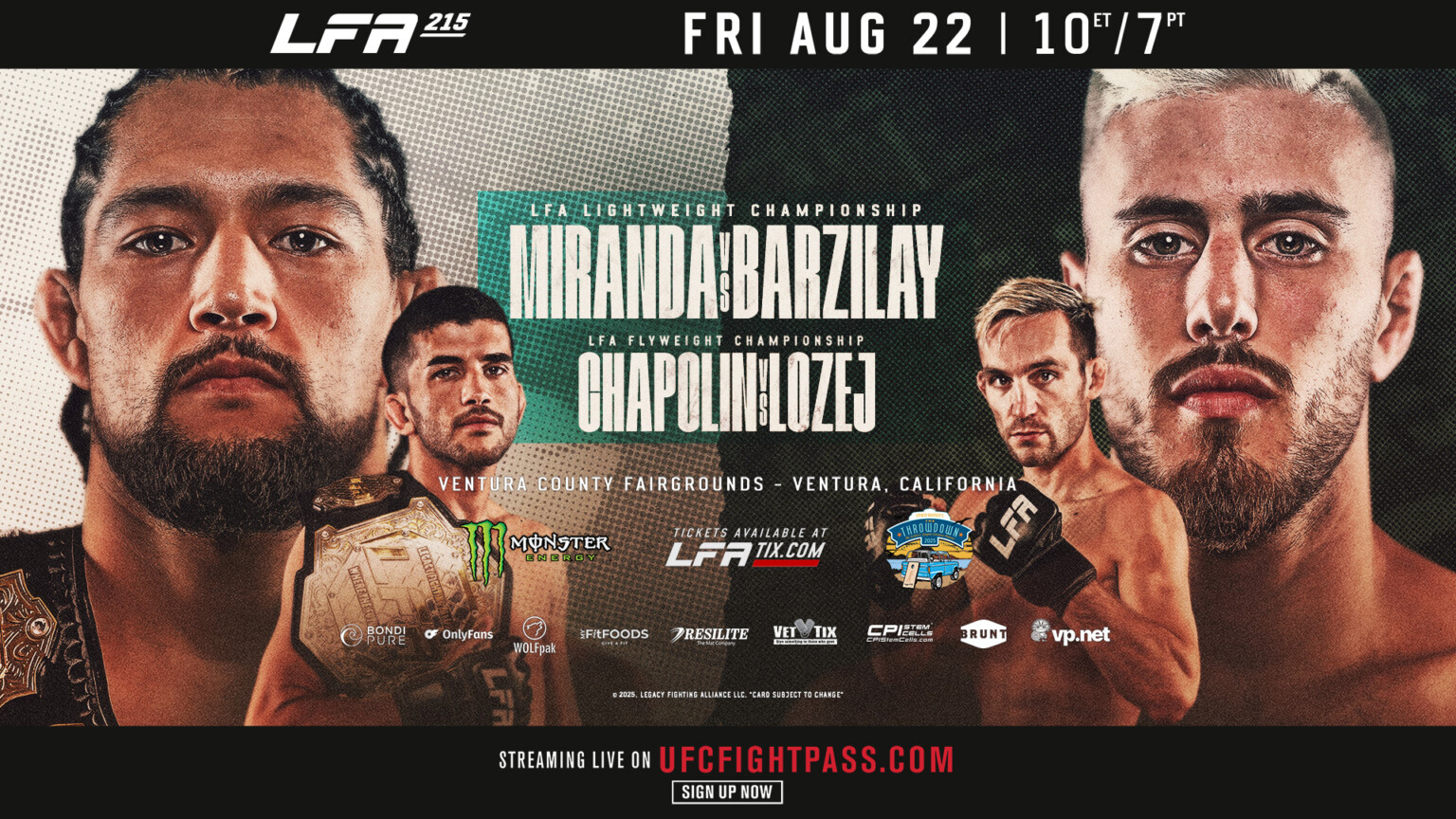 LFA BRINGS TWO CHAMPIONSHIP BOUTS TO THE CITY OF GOOD FORTUNE – LFA